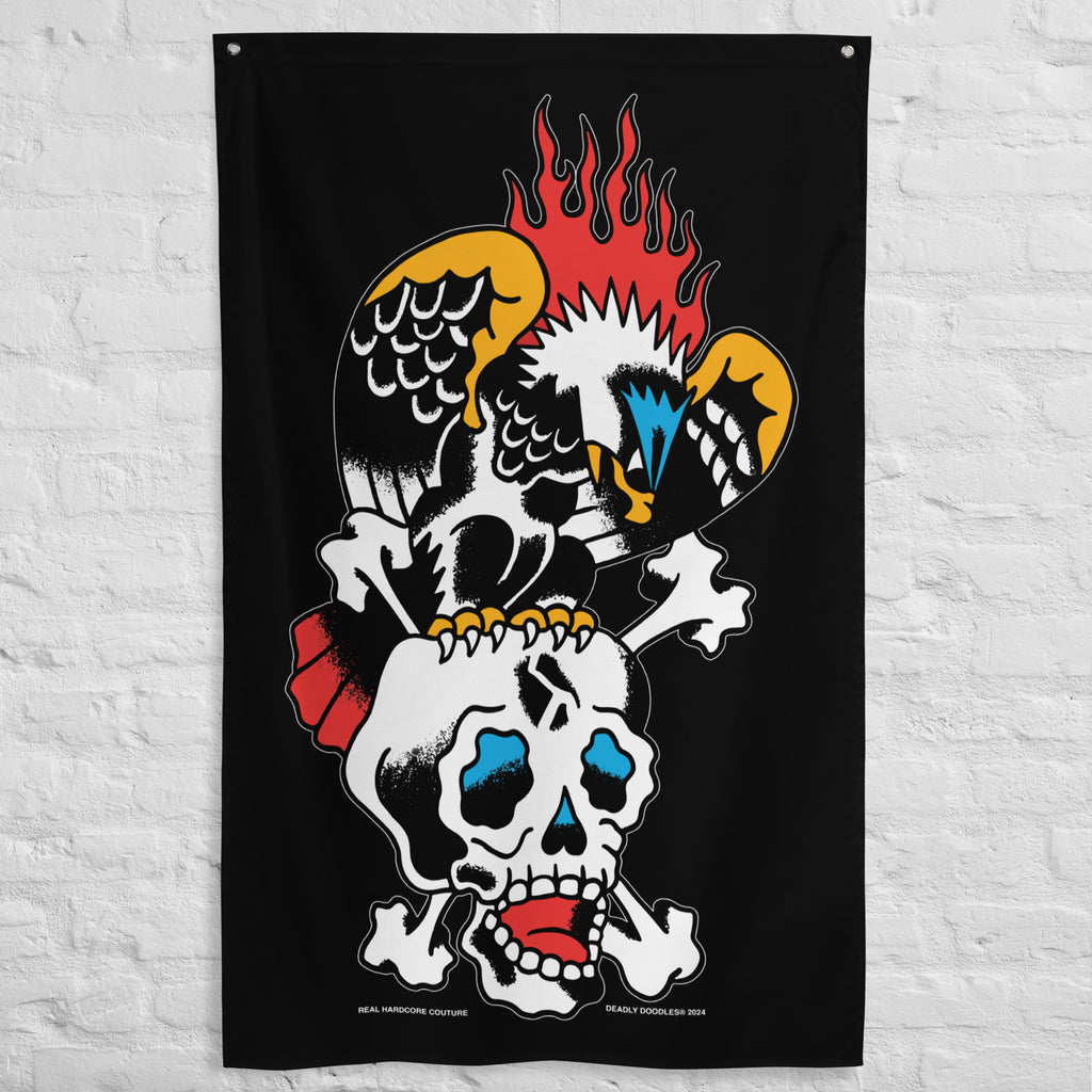 EAGLE SKULL BANNER – Deadly Doodles®